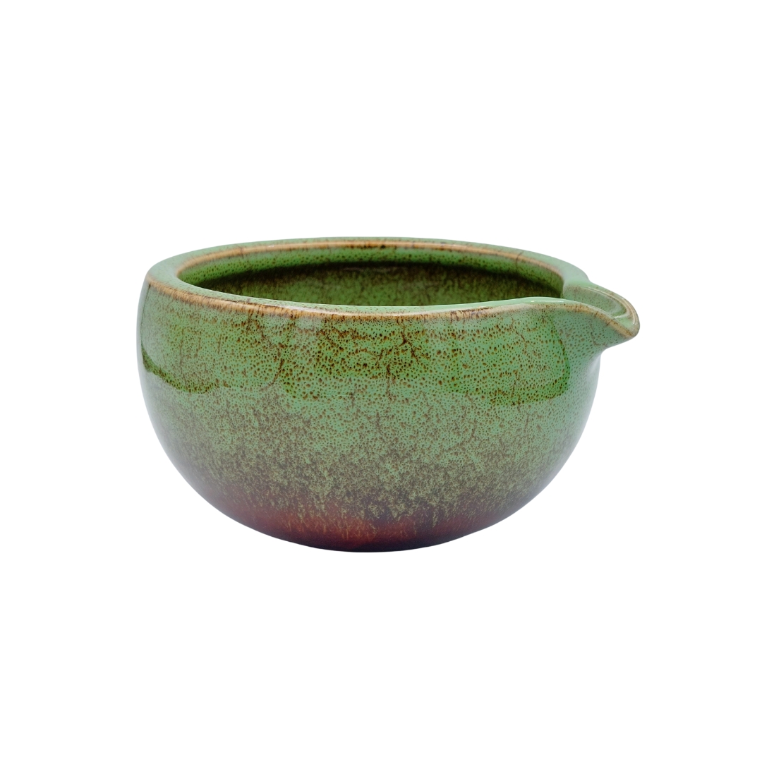 Chawan (Tea Bowl) Spout - Green Glaze - Ohamame